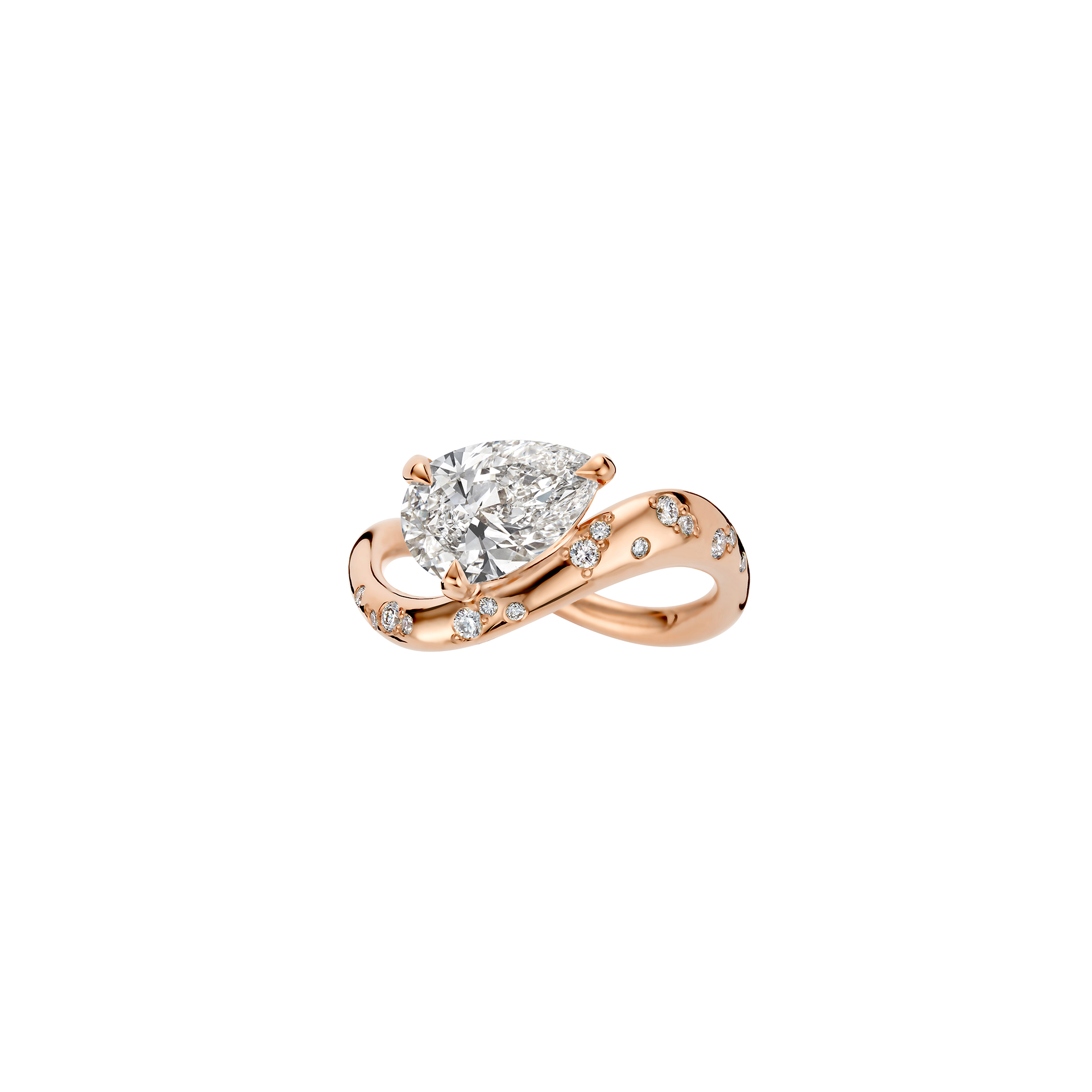Jackie Galactic Pear Engagement Ring in 18k Gold & lab grown diamonds ...