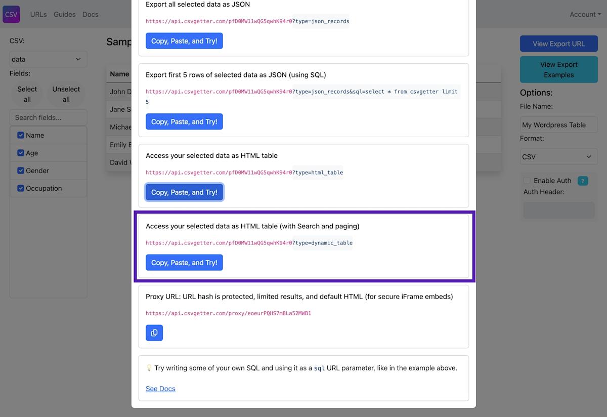 Create Sortable Tables in Wordpress