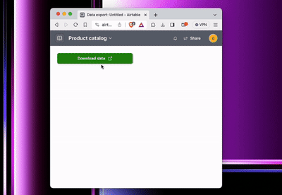 Export Airtable data from an Airtable Interface