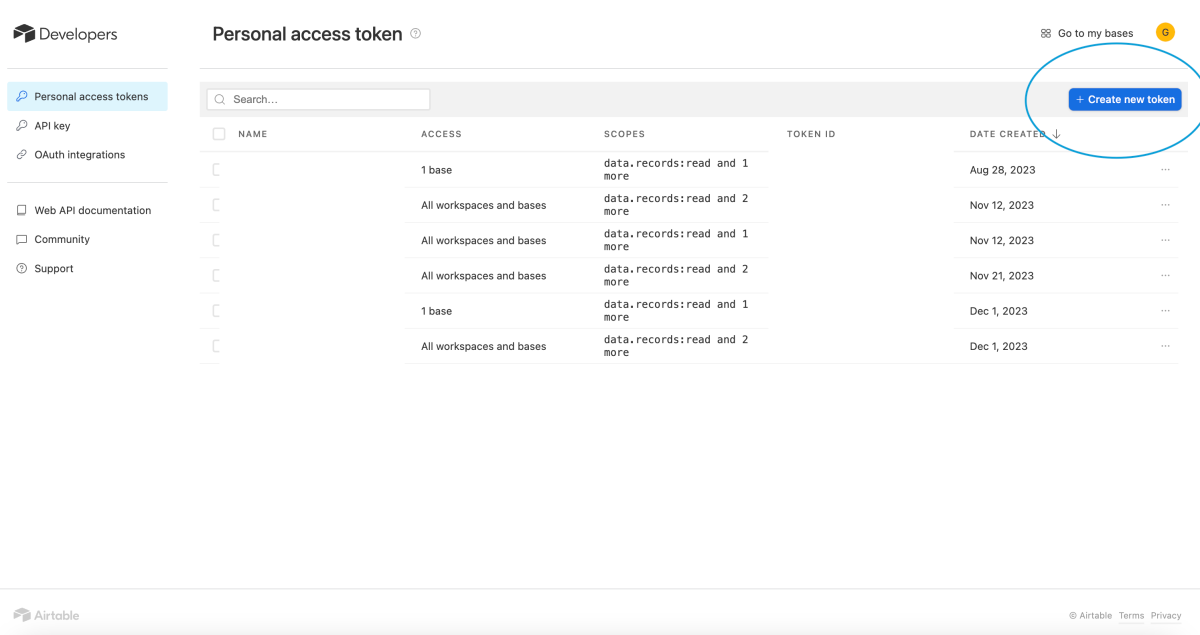 Airtable Api Key Deprecation