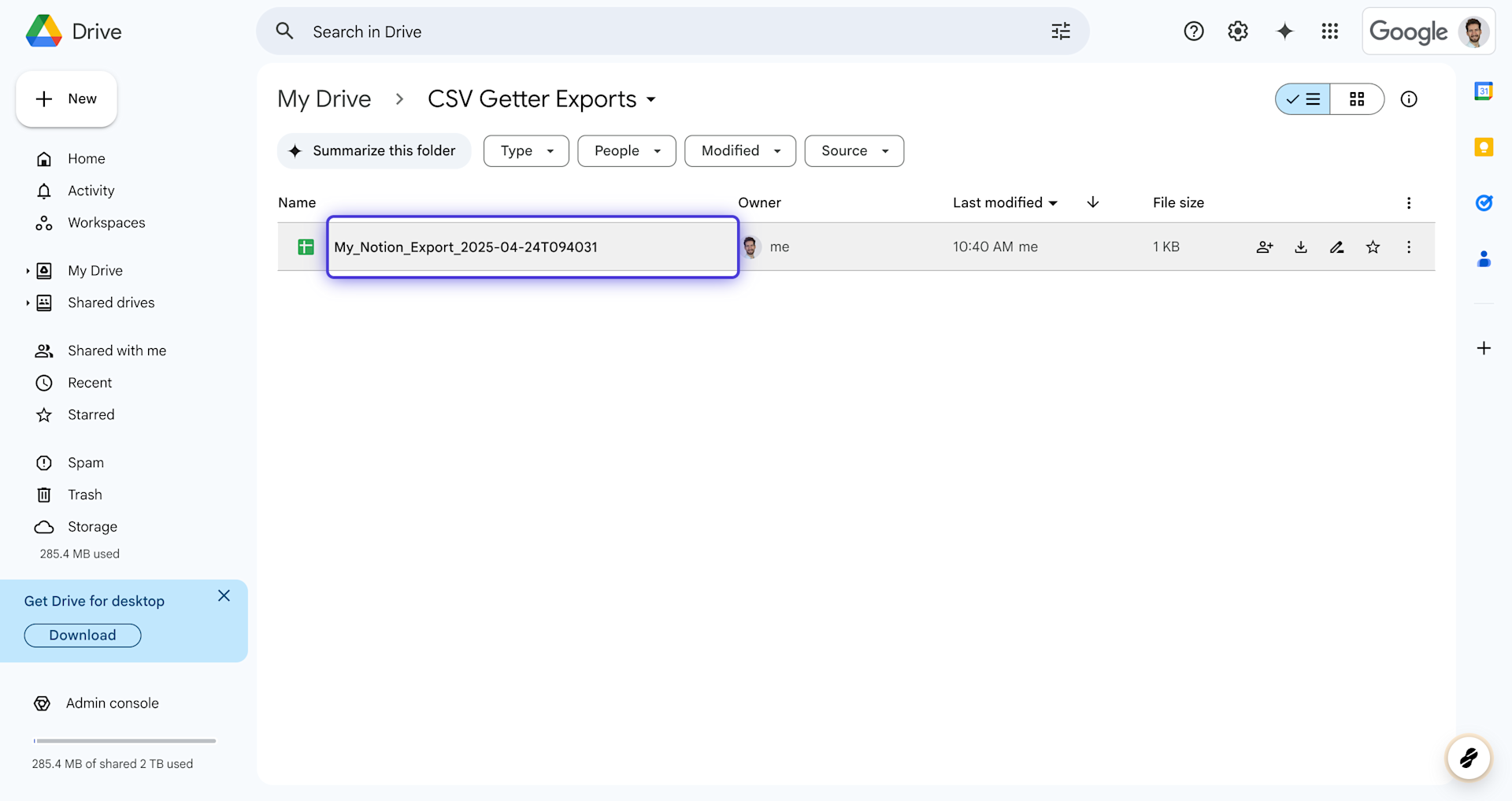 Restore a Notion backup from Google Drive