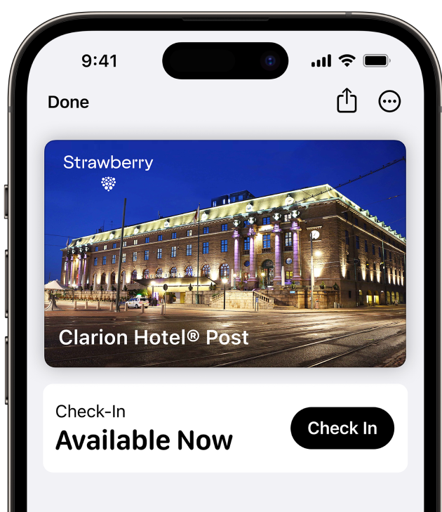 Open the door with an Apple Wallet key! | Strawberry
