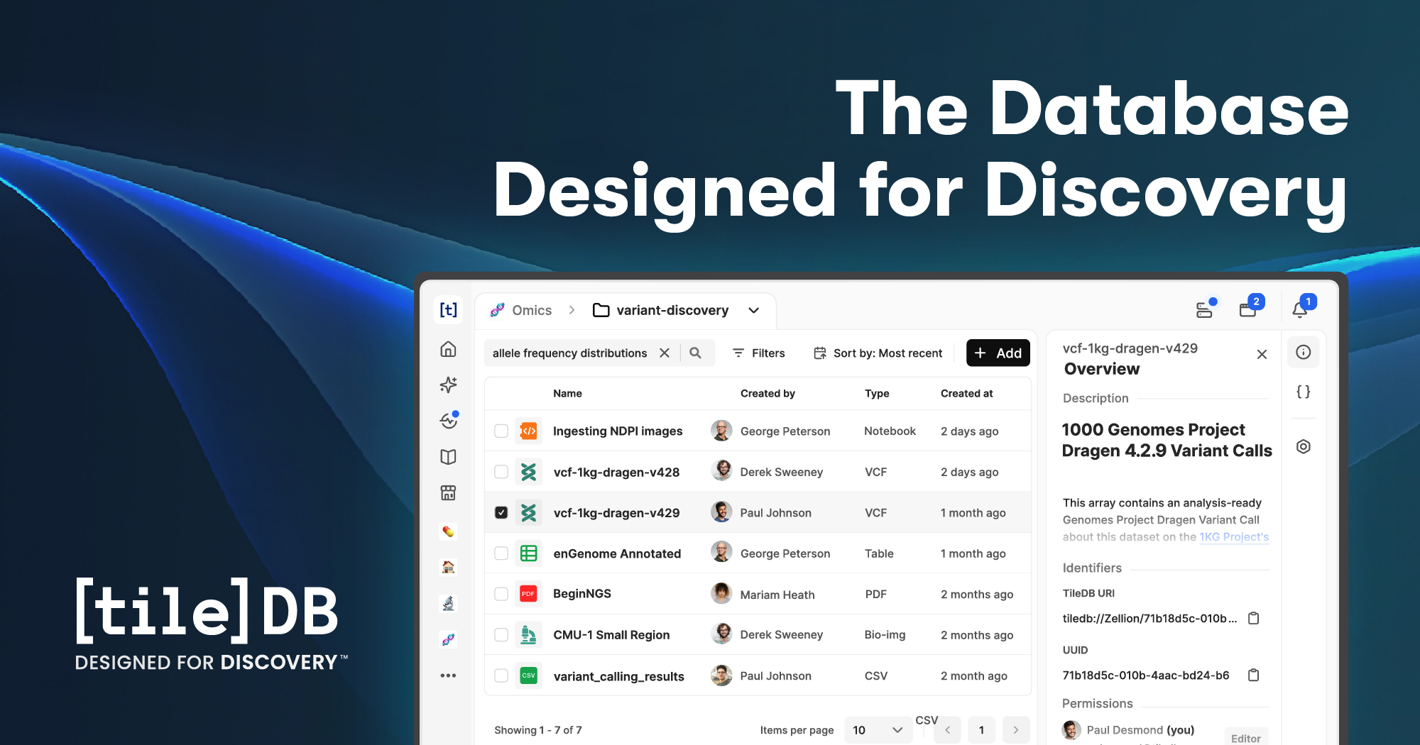 TileDB • Designed for Discovery