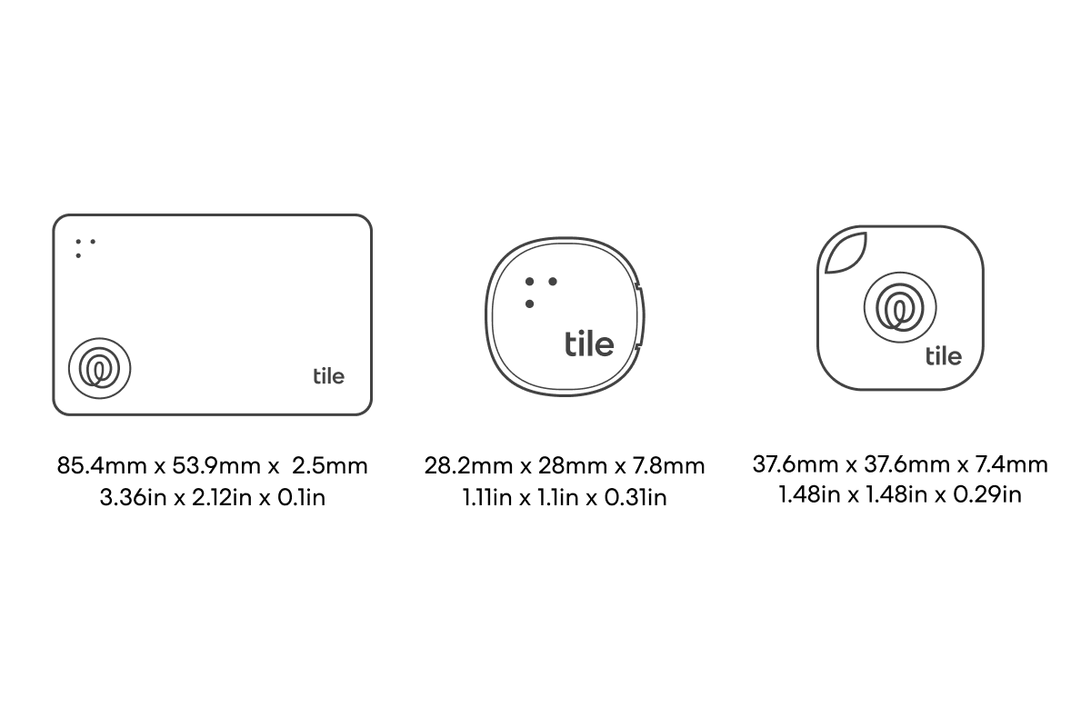 Dimensions of a Tile Mate Essentials Pack (2024)