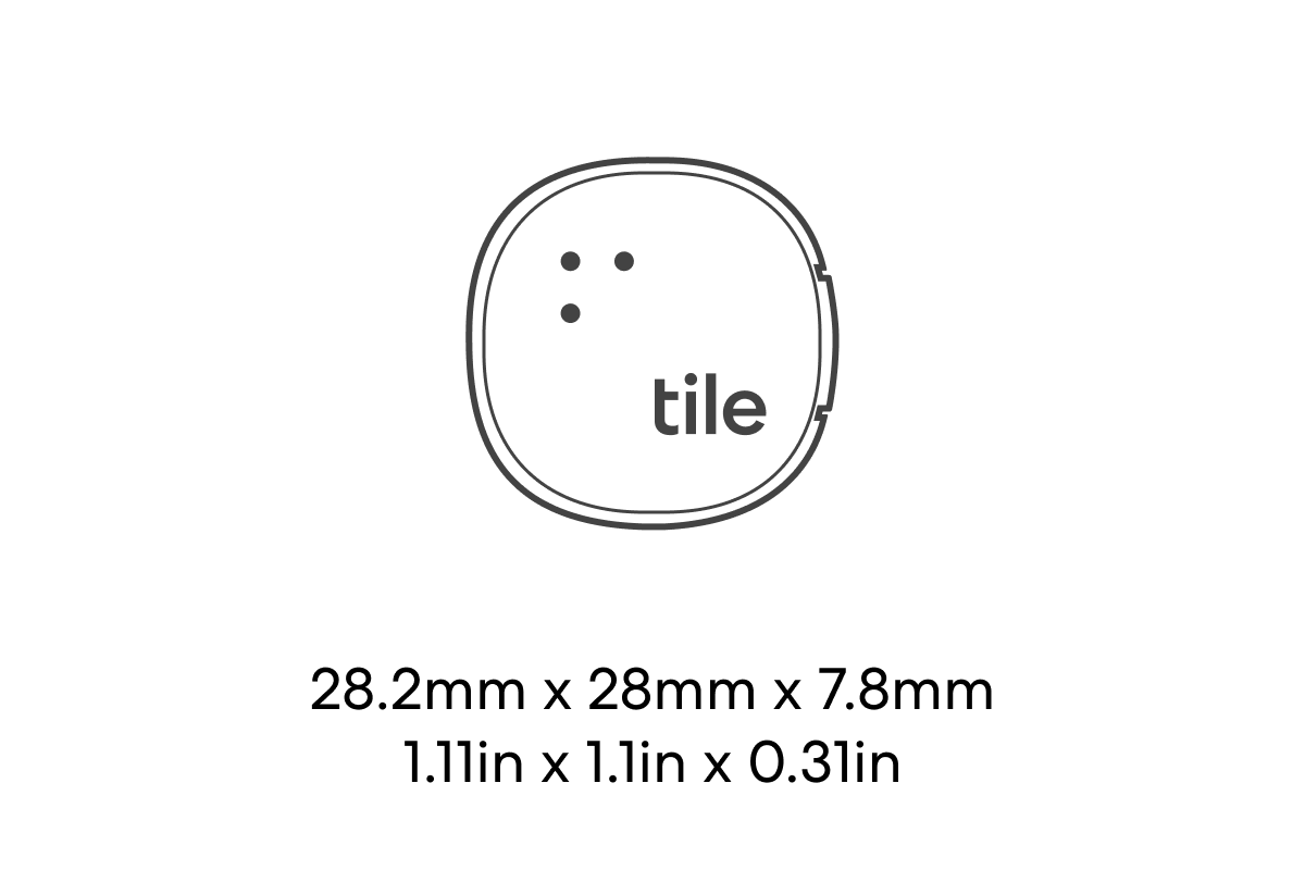 An image that showcases the dimensions of a Tile Sticker (2024).