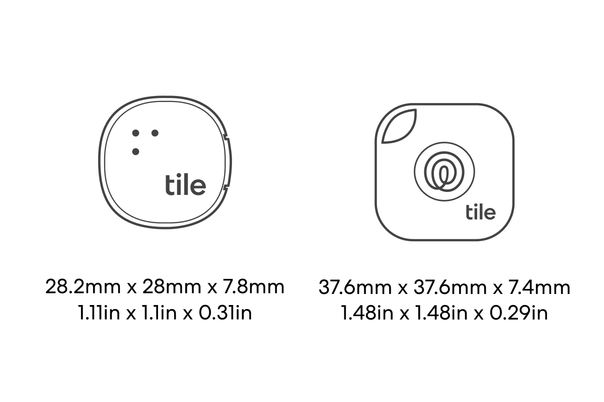 Dimensions of a Tile Mate + Sticker Pack (2024)