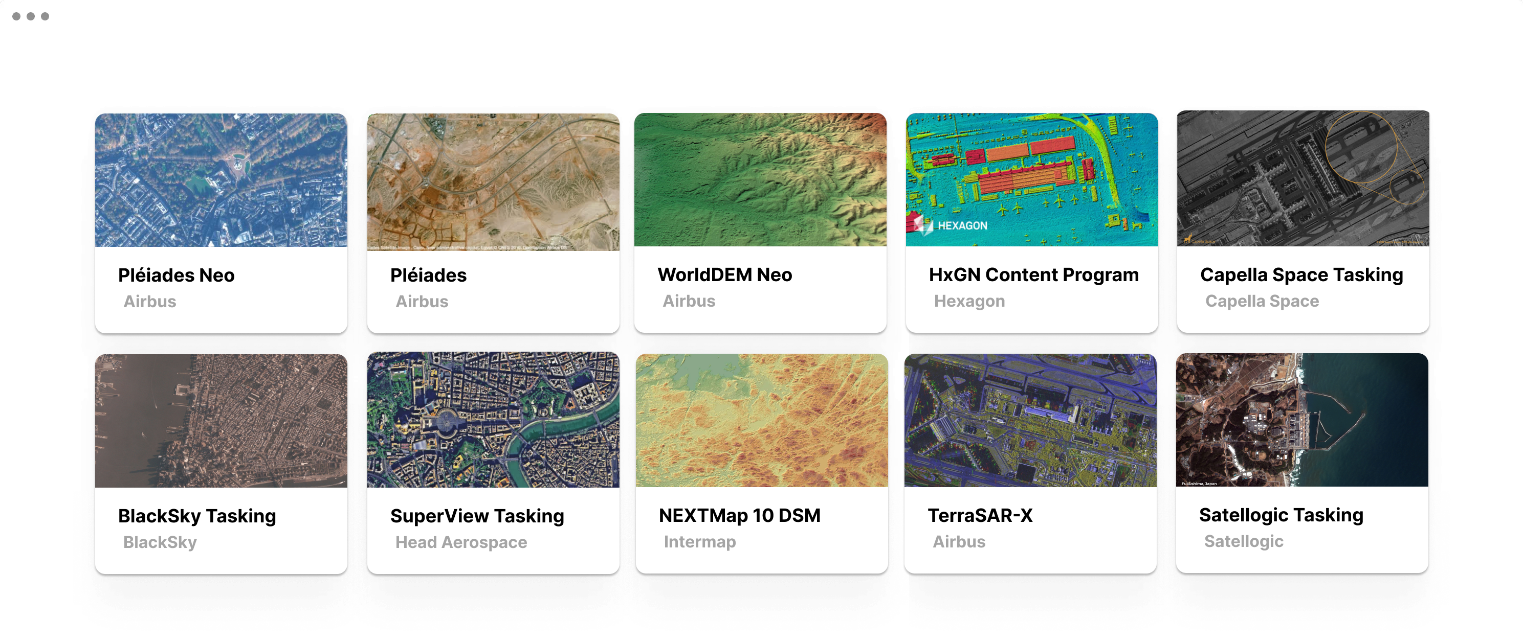 High resolution satellite imagery · UP42