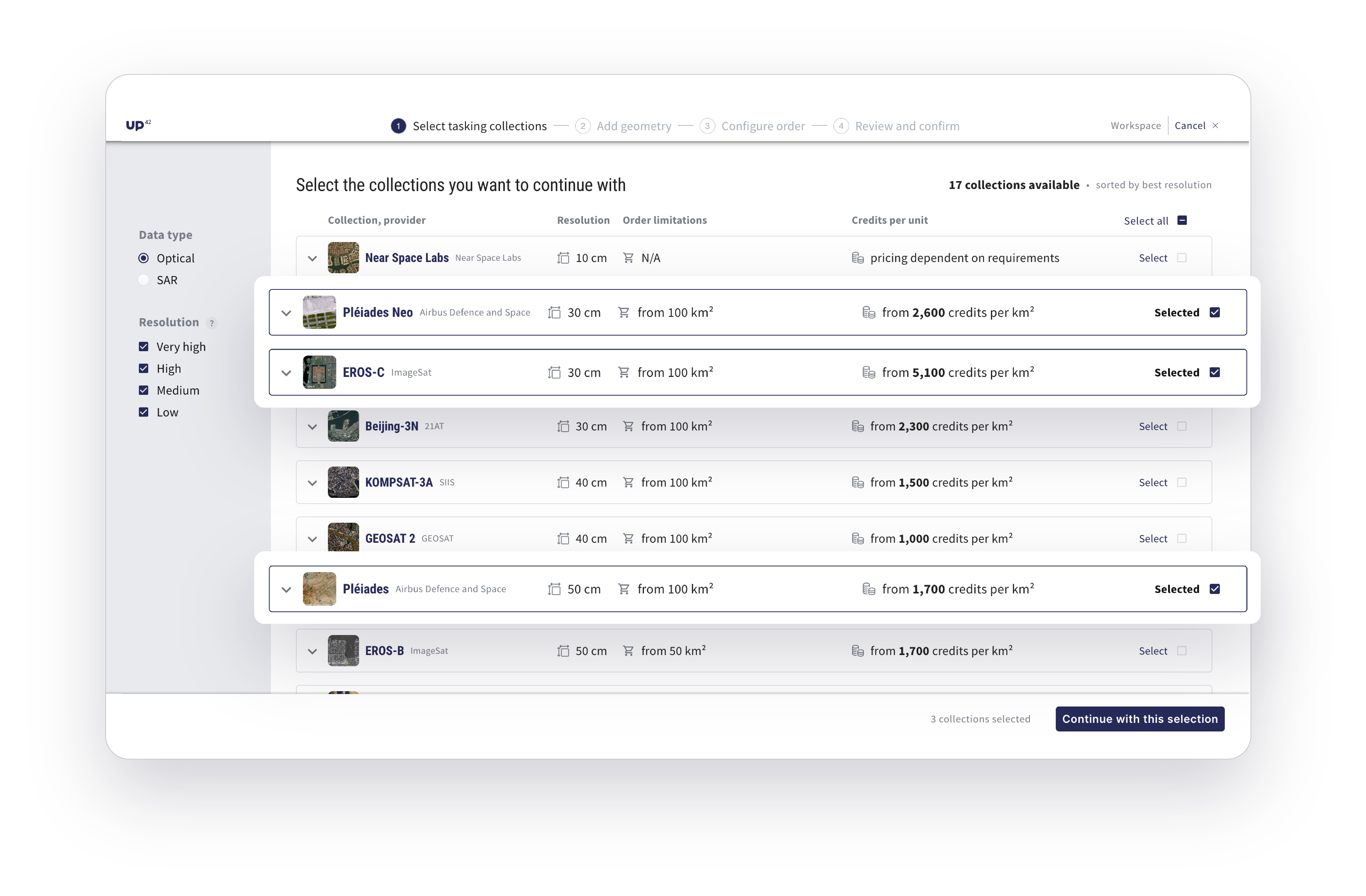 Hassle-free satellite tasking · UP42