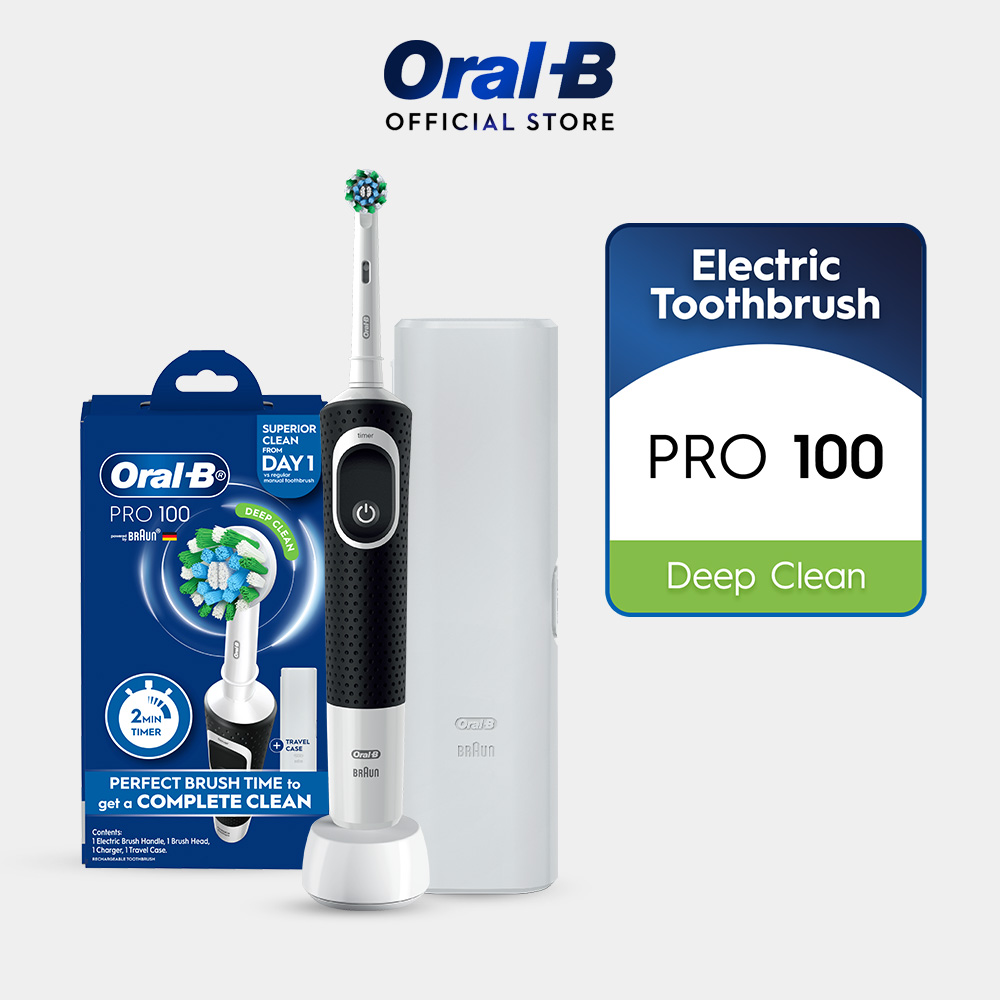 Oral b pro 100 cross action power toothbrush black store