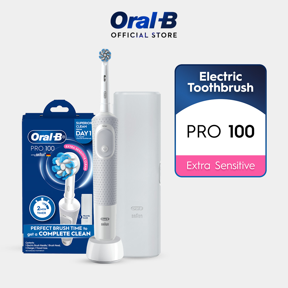 Oral B Pro 100 Gum Care Sensitive White Electric Toothbrush