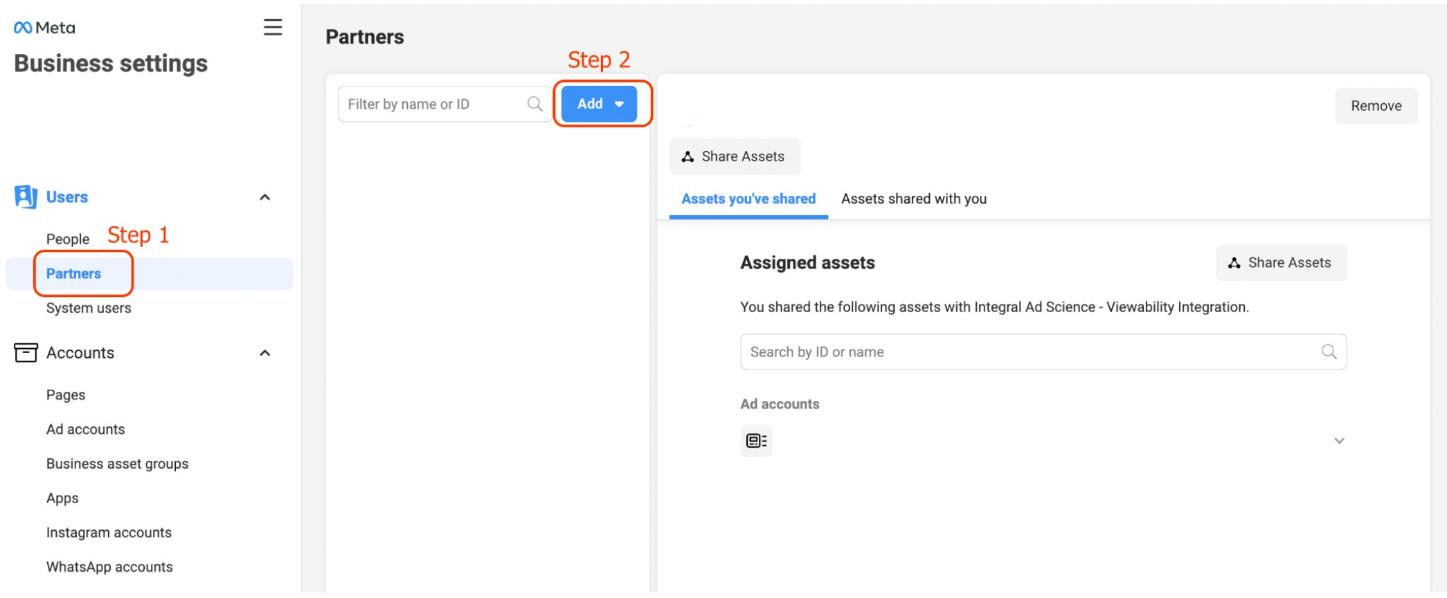 How to activate Meta Integration