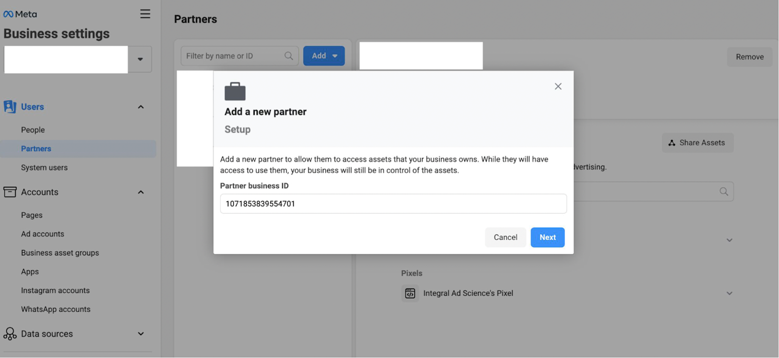 How to activate Meta Integration
