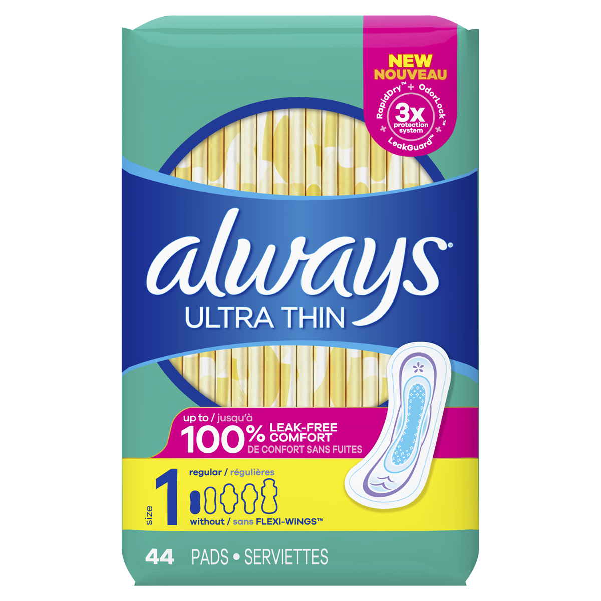 Always Ultra Thin Size 1 Regular Pads Without Wings | Always®