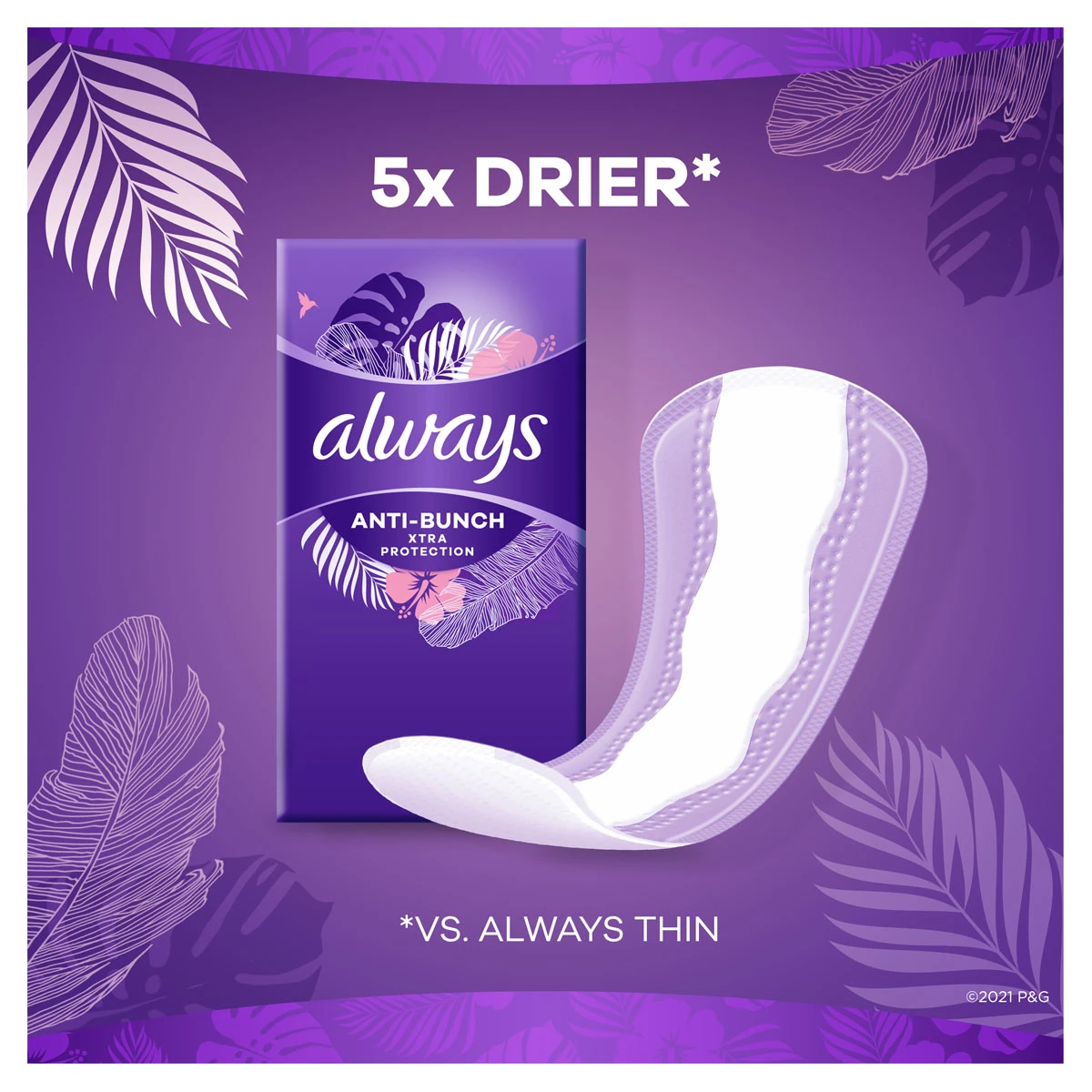 Always Xtra Protection Regular Daily Liners (Unscented) | Always®