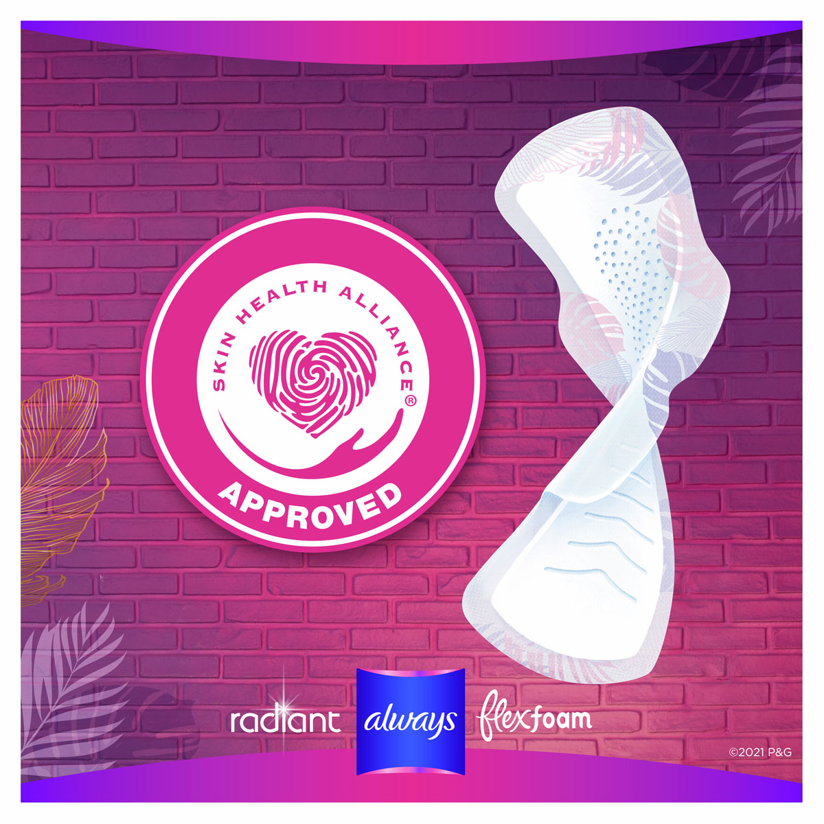 Radiant Pads: Size 1 Regular With Wings Scented | Always®