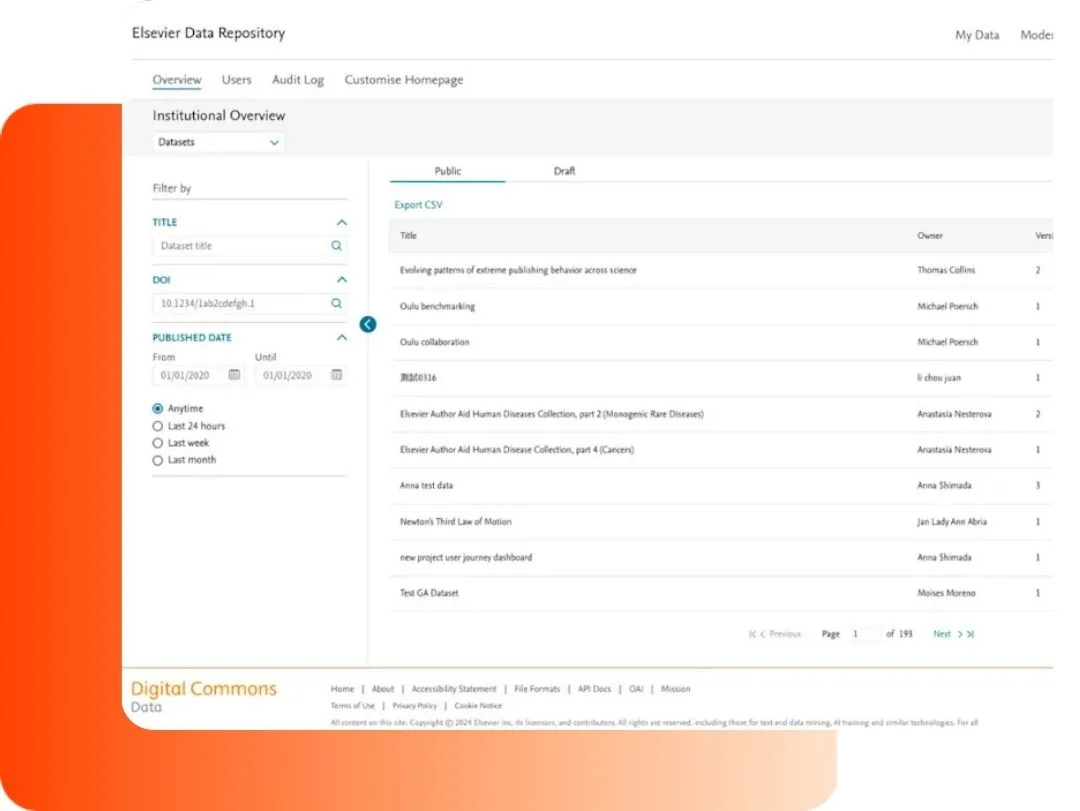 Data sets | Digital Commons | Elsevier