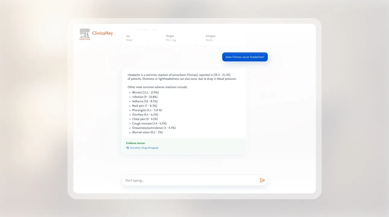 Trusted content. Powered by responsible AI | ClinicalKey AI