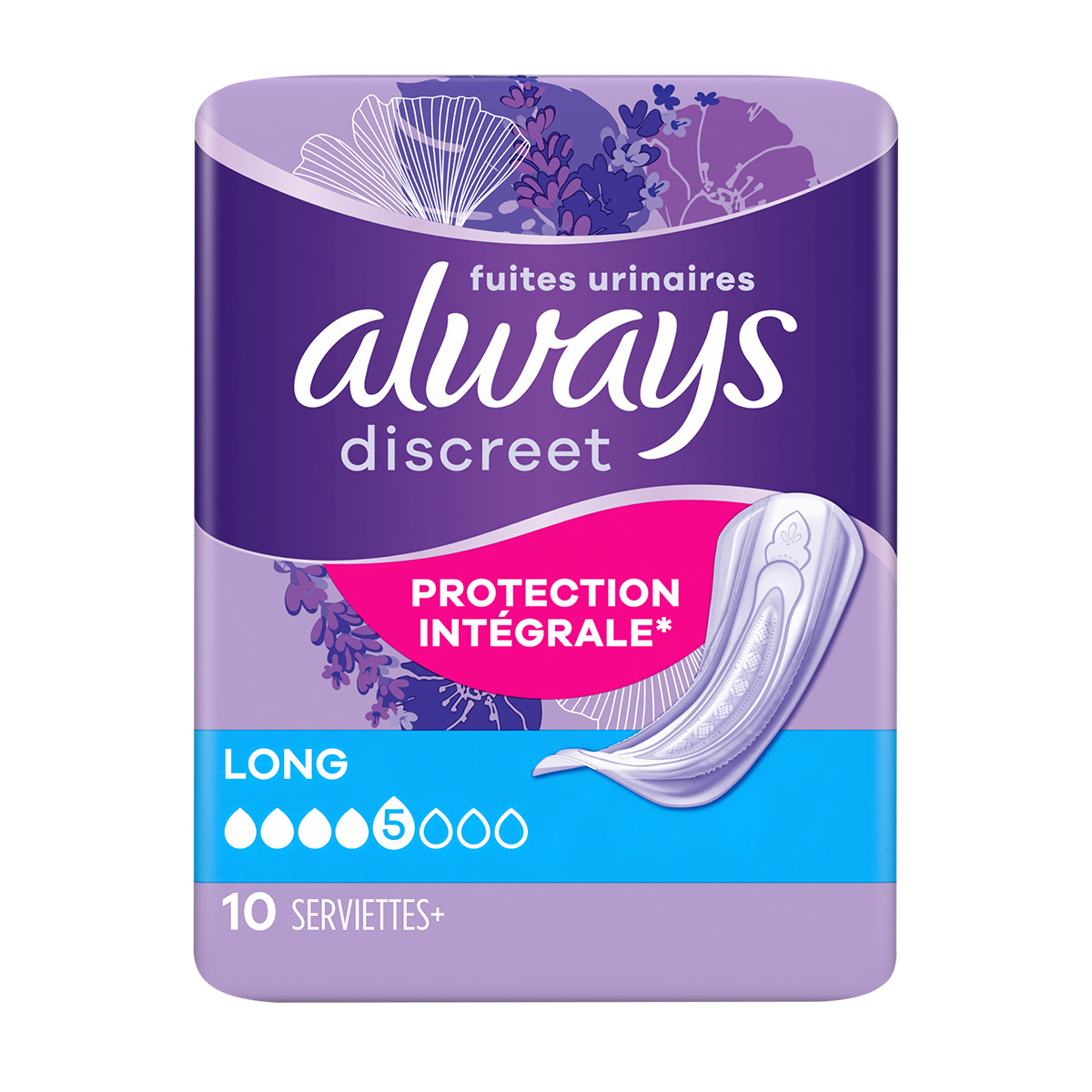 Serviettes pour fuites urinaires Always Discreet Long | Always Discreet