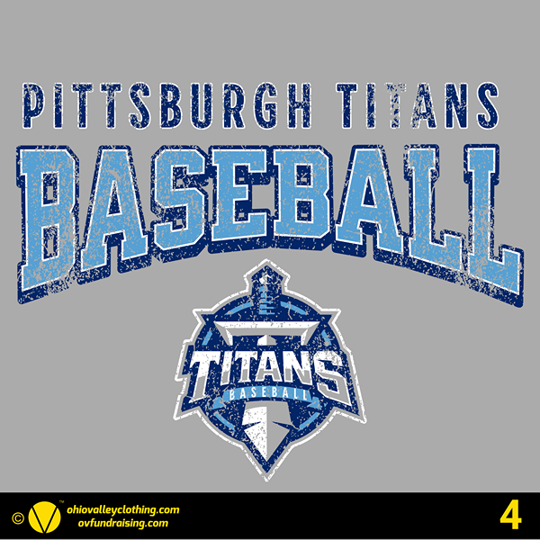 Pittsburgh Titans Baseball 2024 Fundraising Sample Designs
