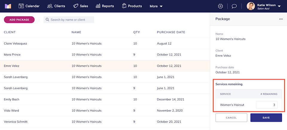 Manage Packages & Adjust Package Quantities | Mangomint