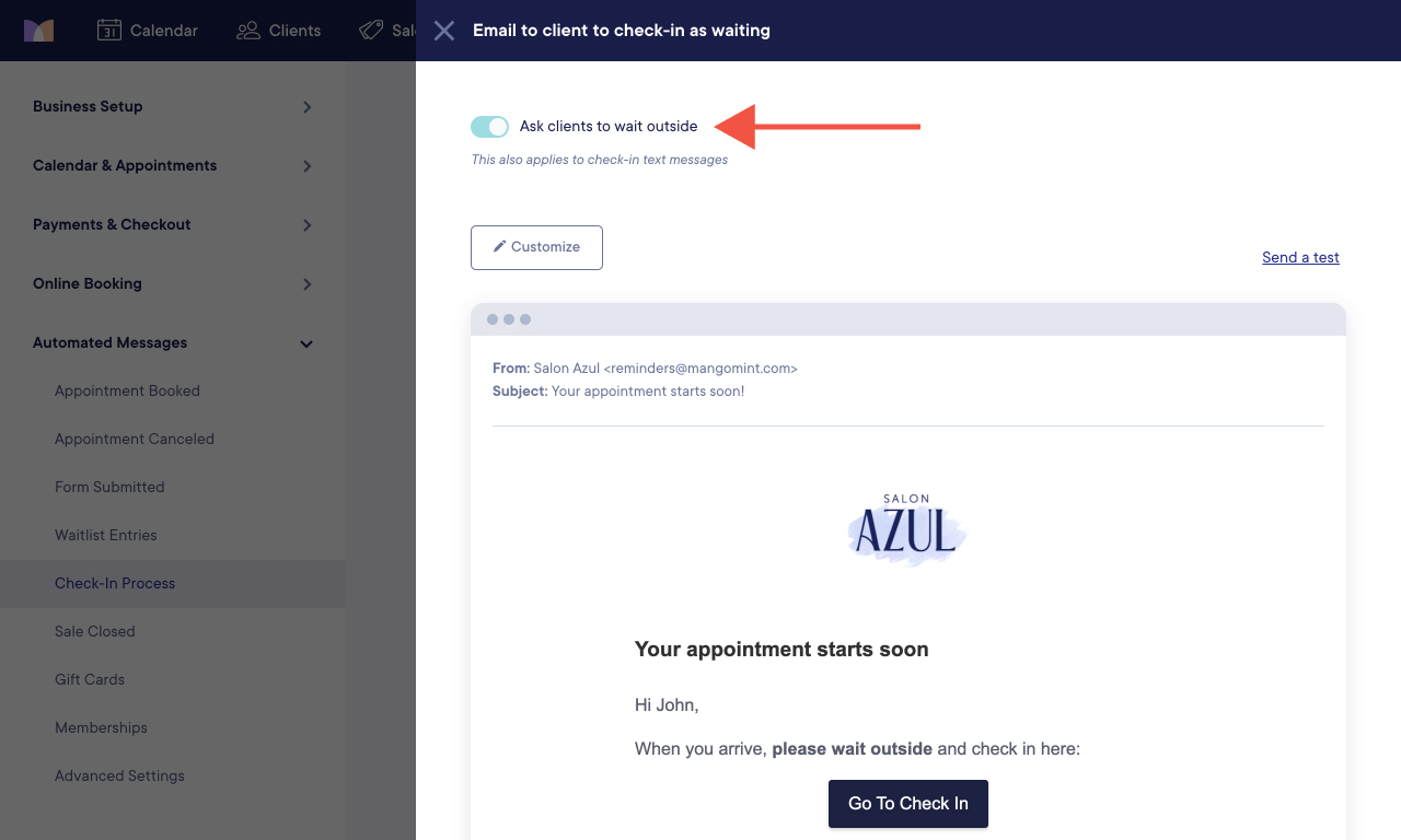 Client Self Check-In | Mangomint Salon and Spa Software