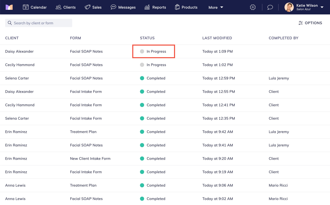 Saving Progress on a Form | Mangomint Salon and Spa Software