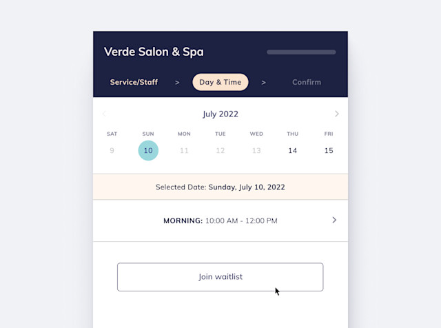 How clients can add themselves to the waitlist in online booking ...