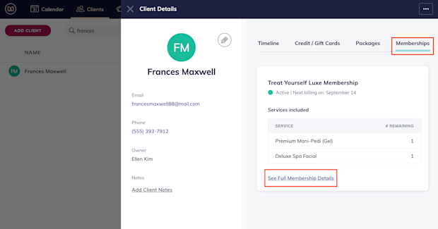 How to Find a Client's Membership | Mangomint