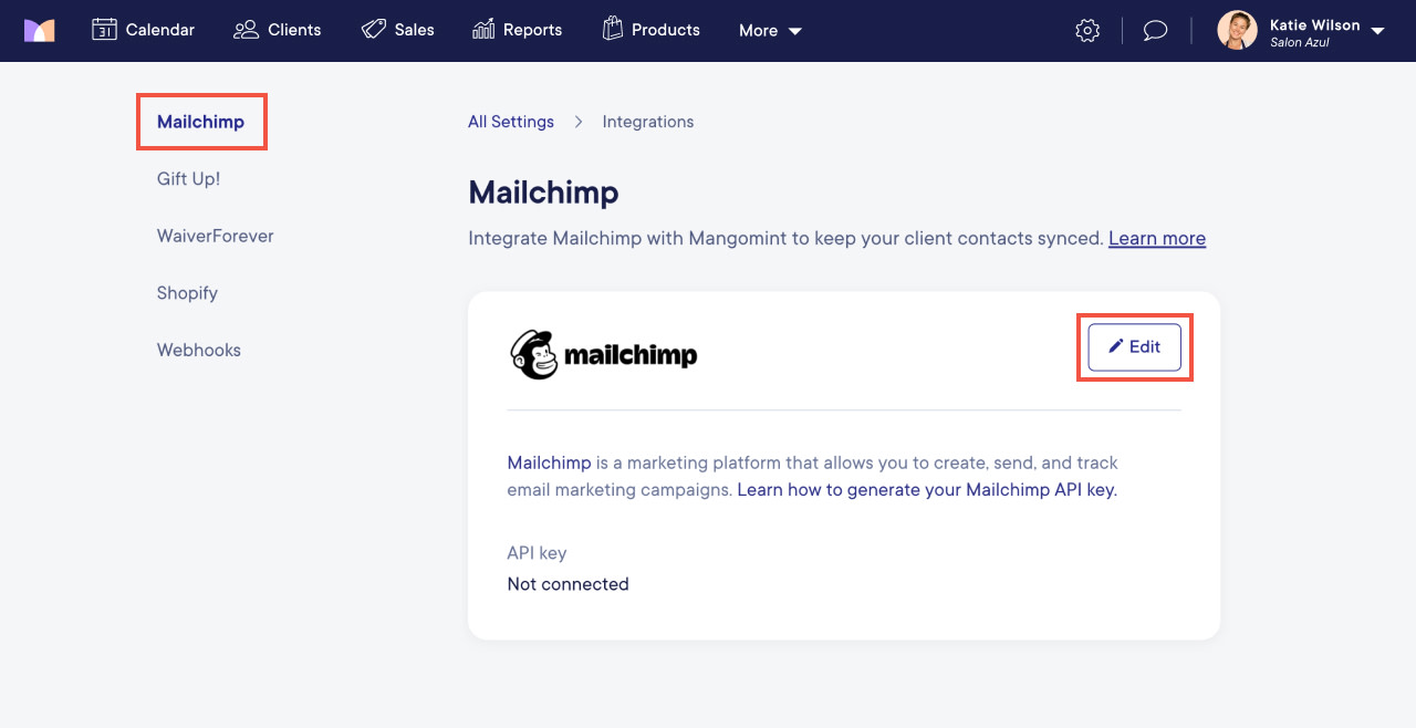 Setting up the Mailchimp Integration | Mangomint Learning Center | Help & Documentation