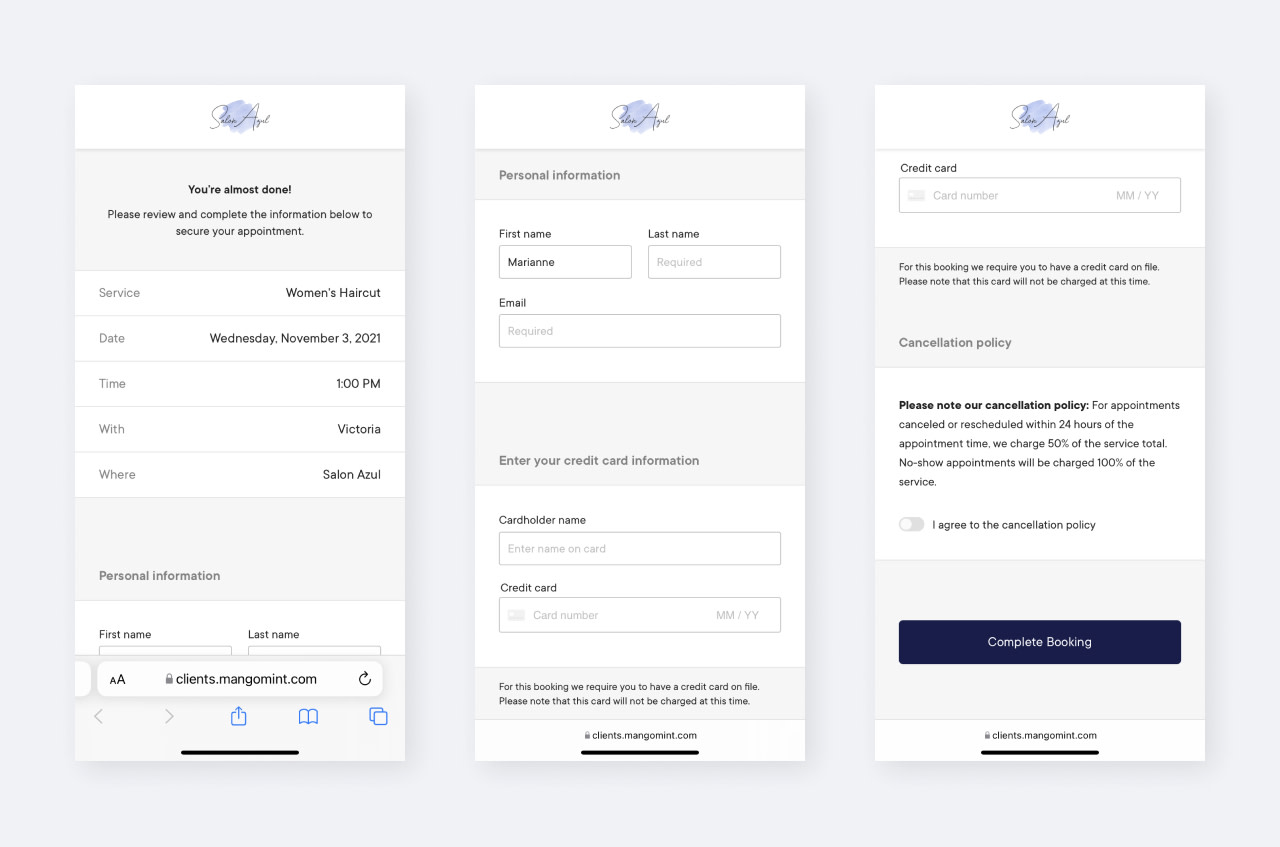 How to Use Express Booking™ | Mangomint Learning Center | Help ...