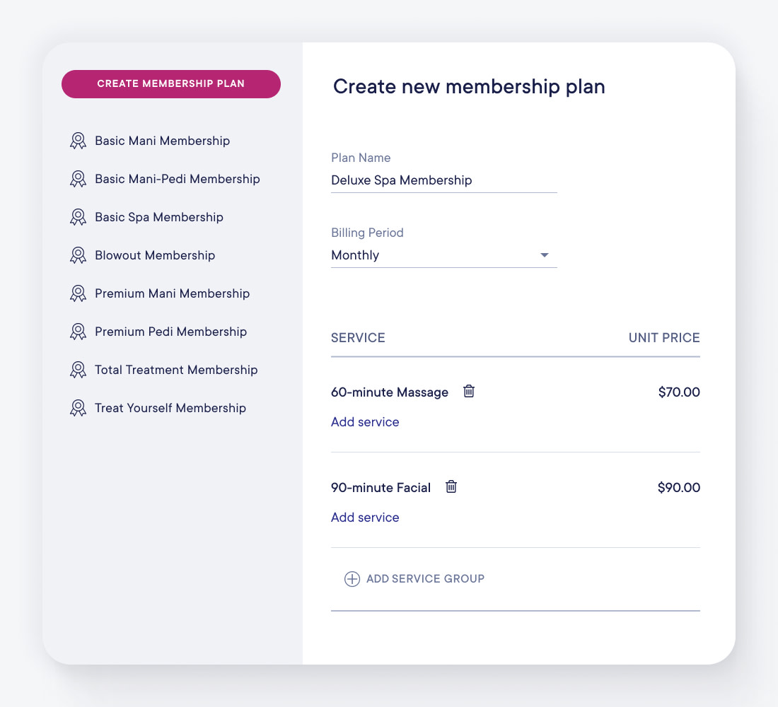Memberships & Packages | Mangomint