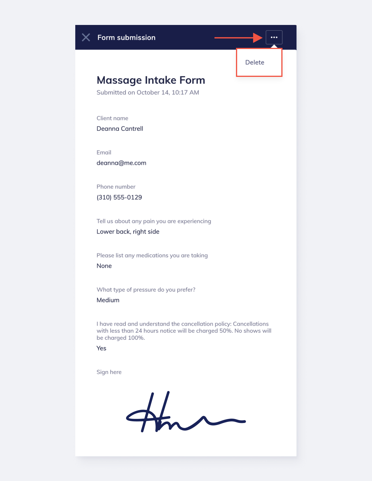 Viewing Form Submissions and Resubmitting Forms | Mangomint Salon and Spa Software