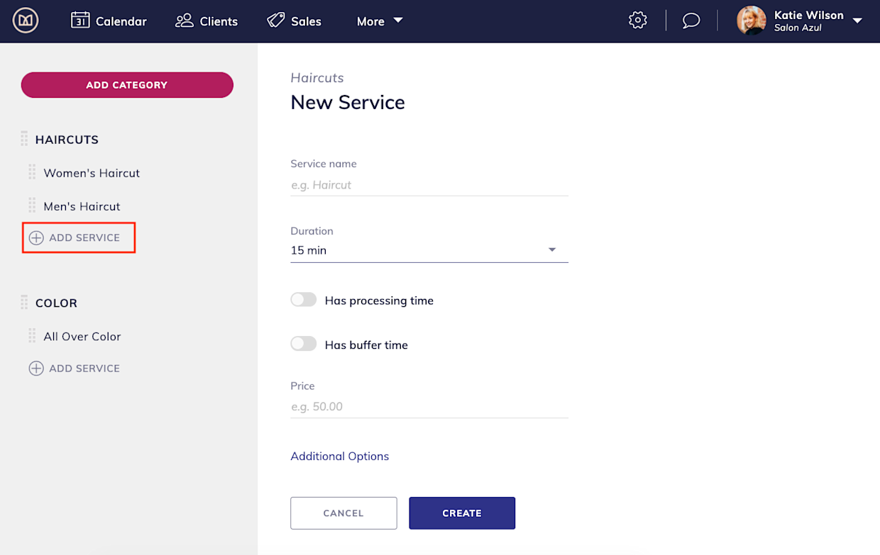 Add Categories & Services | Mangomint