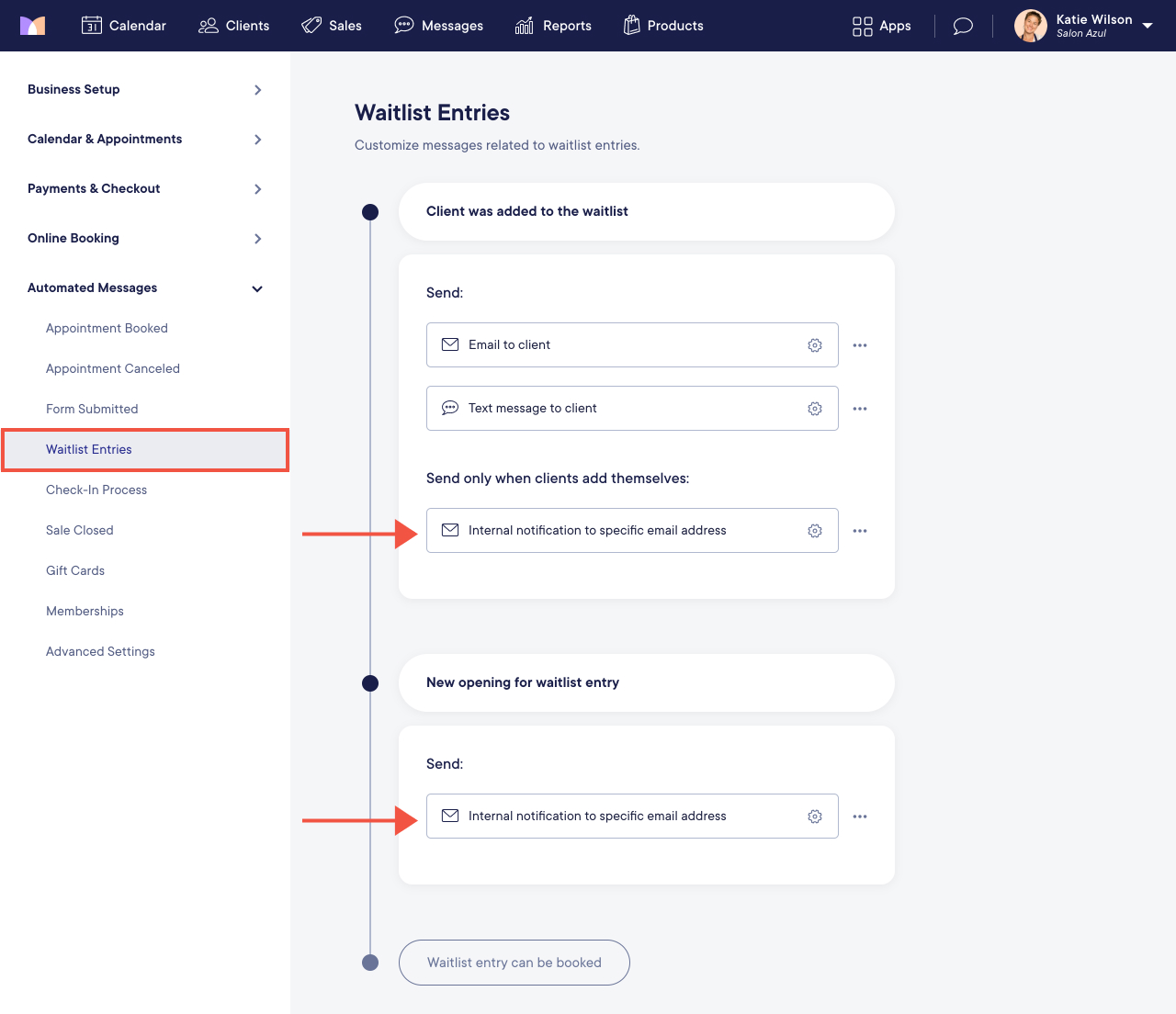 Setting Up Waitlist Automated Messages | Mangomint Salon and Spa Software