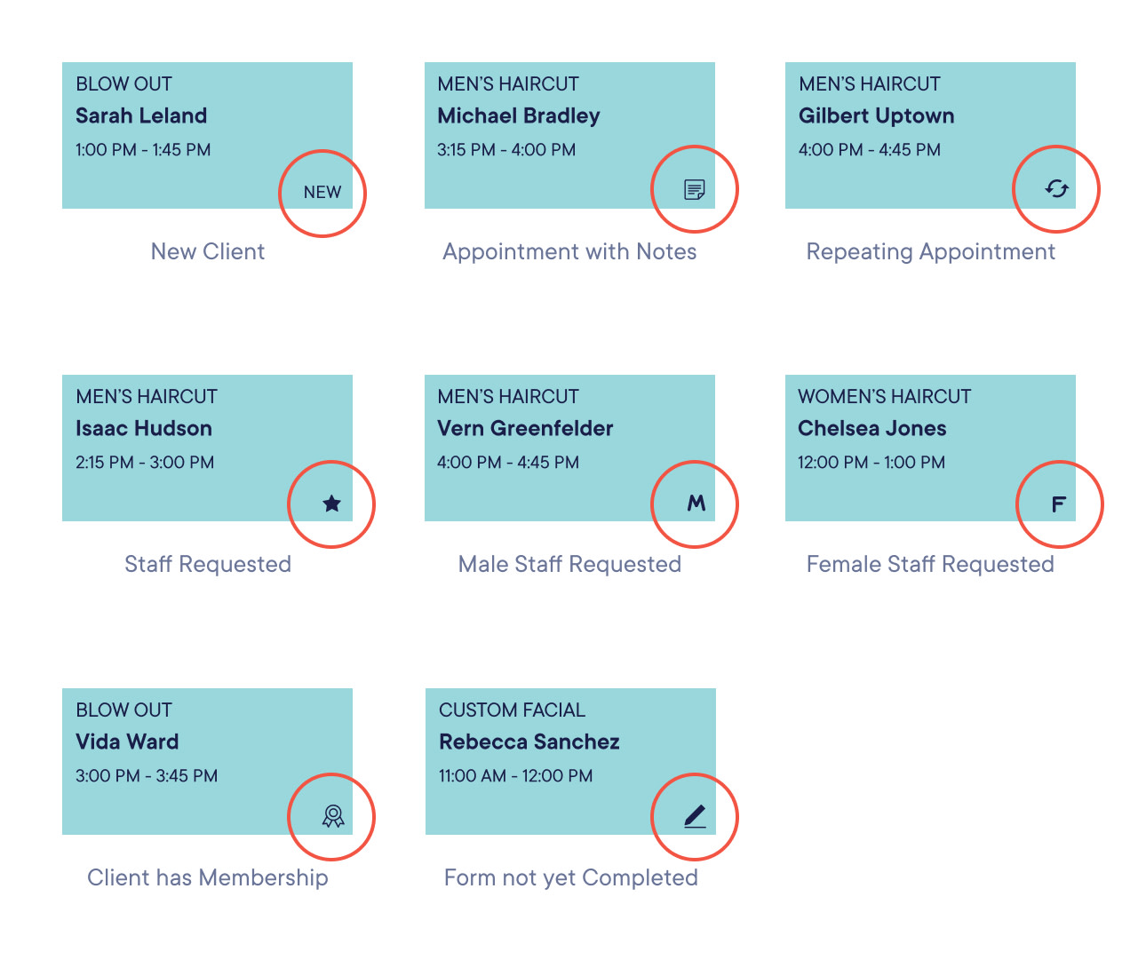 Calendar Color Key & Icons | Mangomint Learning Center | Help ...