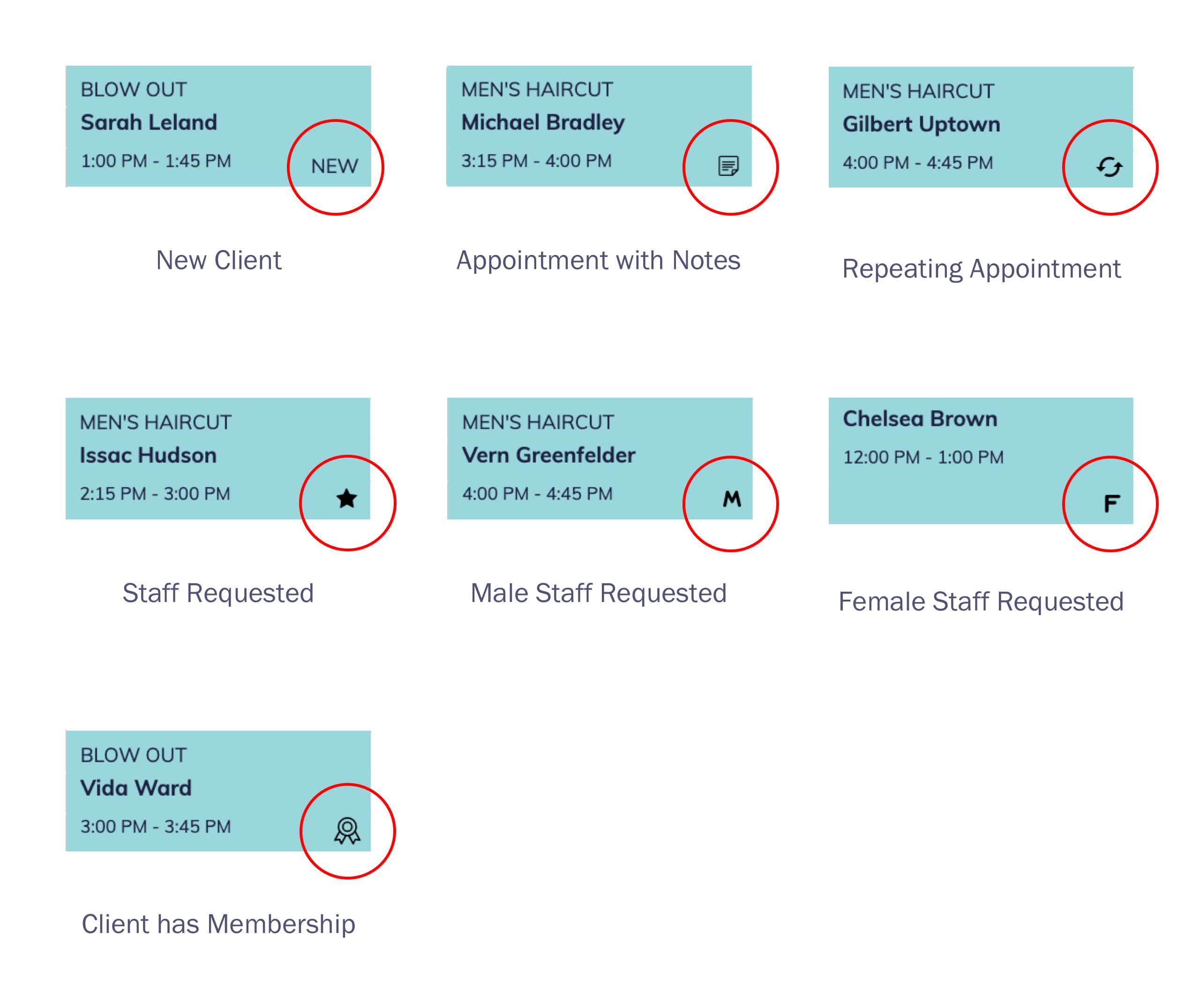 Calendar Color Key & Icons | Mangomint