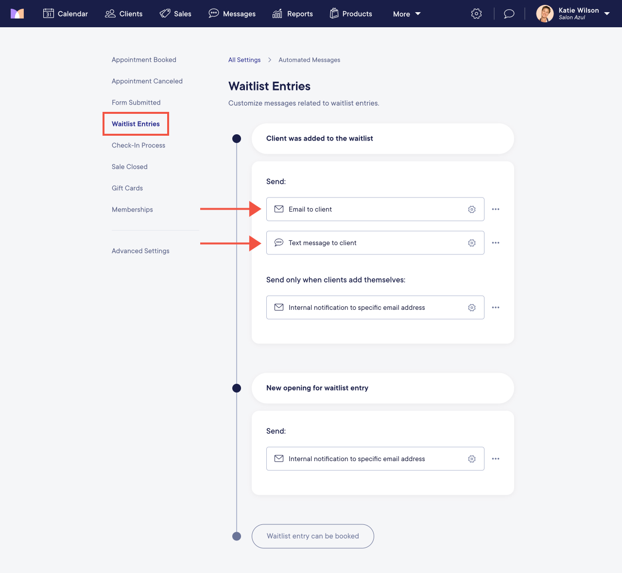 Setting Up Waitlist Automated Messages | Mangomint Salon and Spa Software