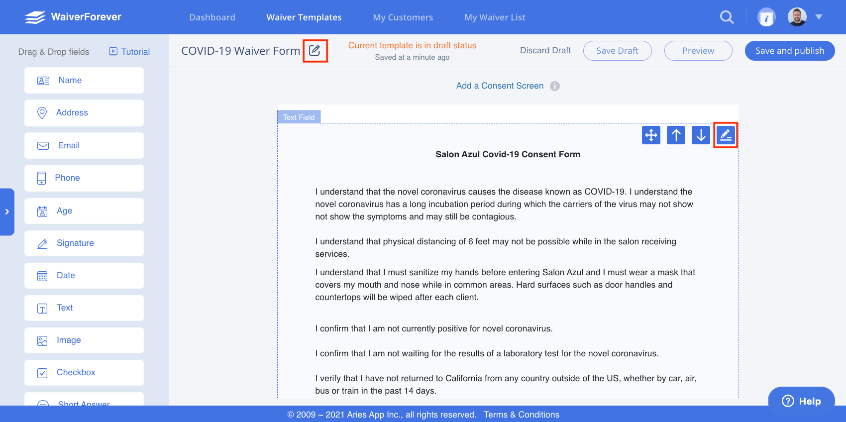 Creating Waivers in WaiverForever | Mangomint