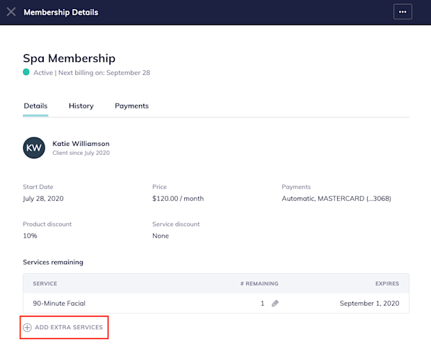 How do I change the service expiration date on a client's membership ...