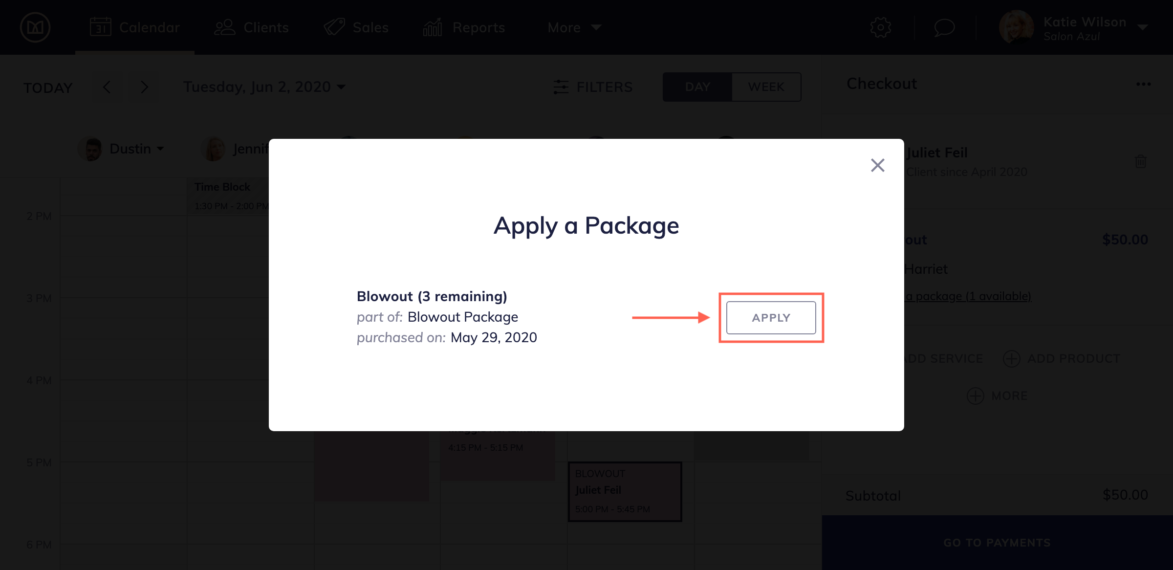 How to Use/Redeem a Package During Checkout | Mangomint