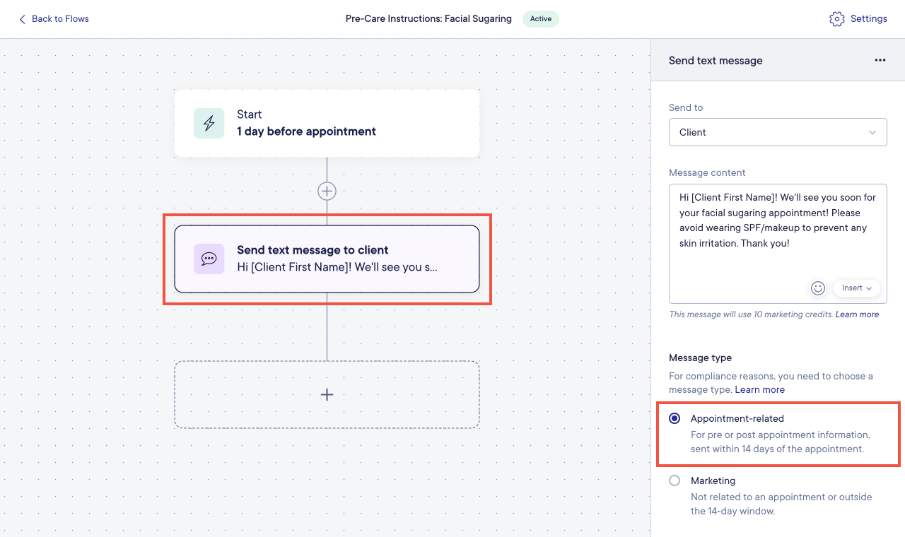 Flow Message Types | Mangomint Salon and Spa Software