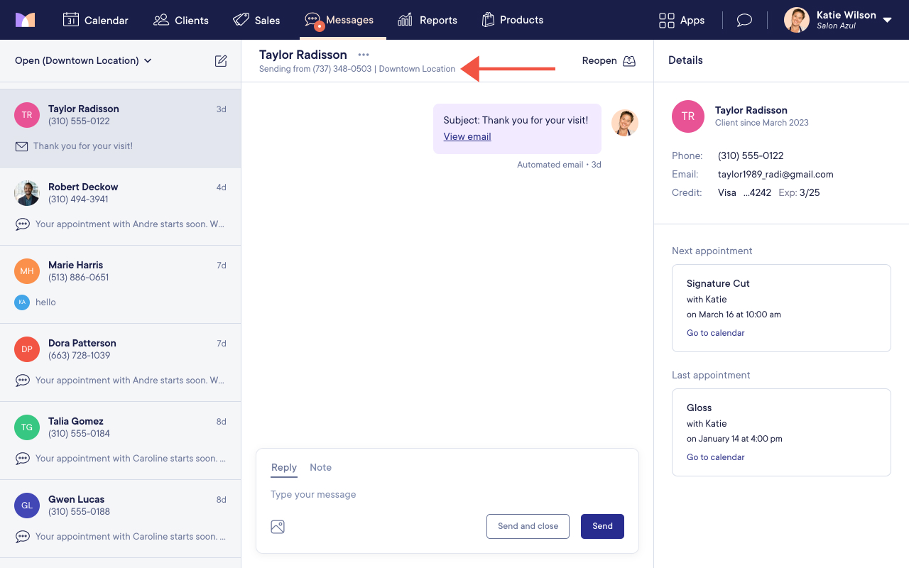 Using Multiple Phone Numbers | Mangomint Salon and Spa Software