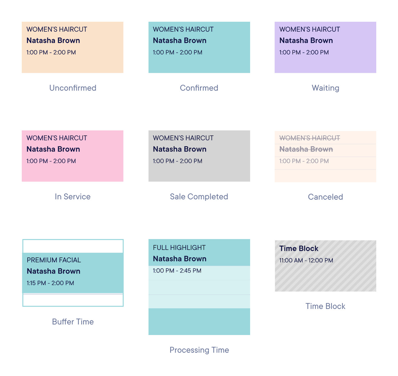 Calendar Color Key & Icons | Mangomint Learning Center | Help ...