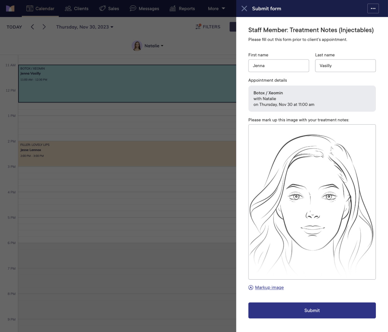 How to Use Image Markup with Integrated Forms | Mangomint Salon and Spa ...