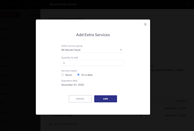 How do I change the service expiration date on a client's membership ...