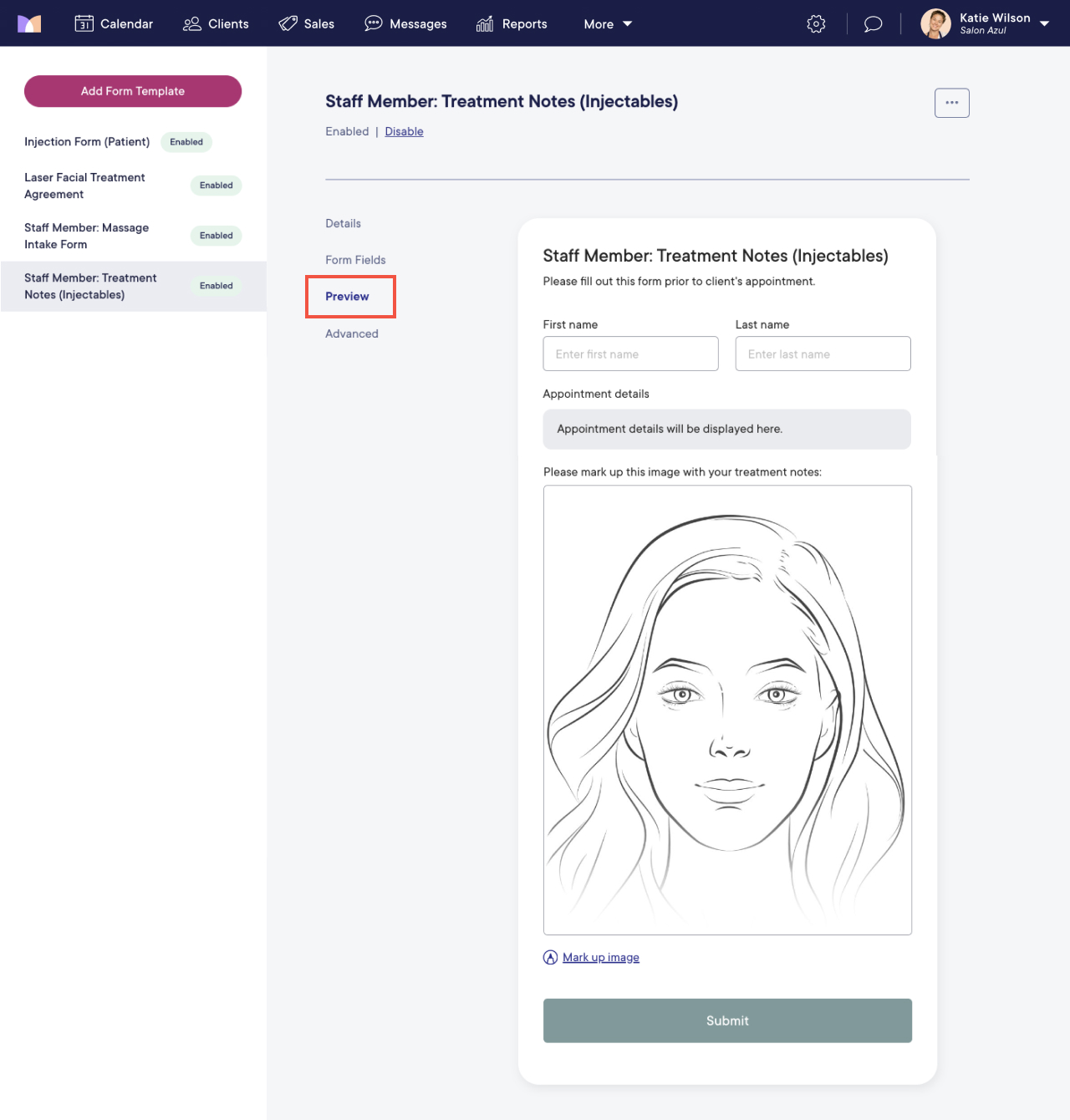 How to Use Image Markup with Integrated Forms | Mangomint Salon and Spa ...