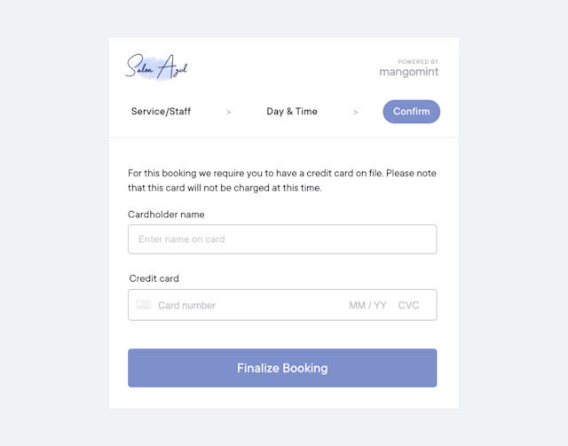 How Can I Require a Credit Card or Prepayment for Online Booking? | Mangomint Learning Center ...