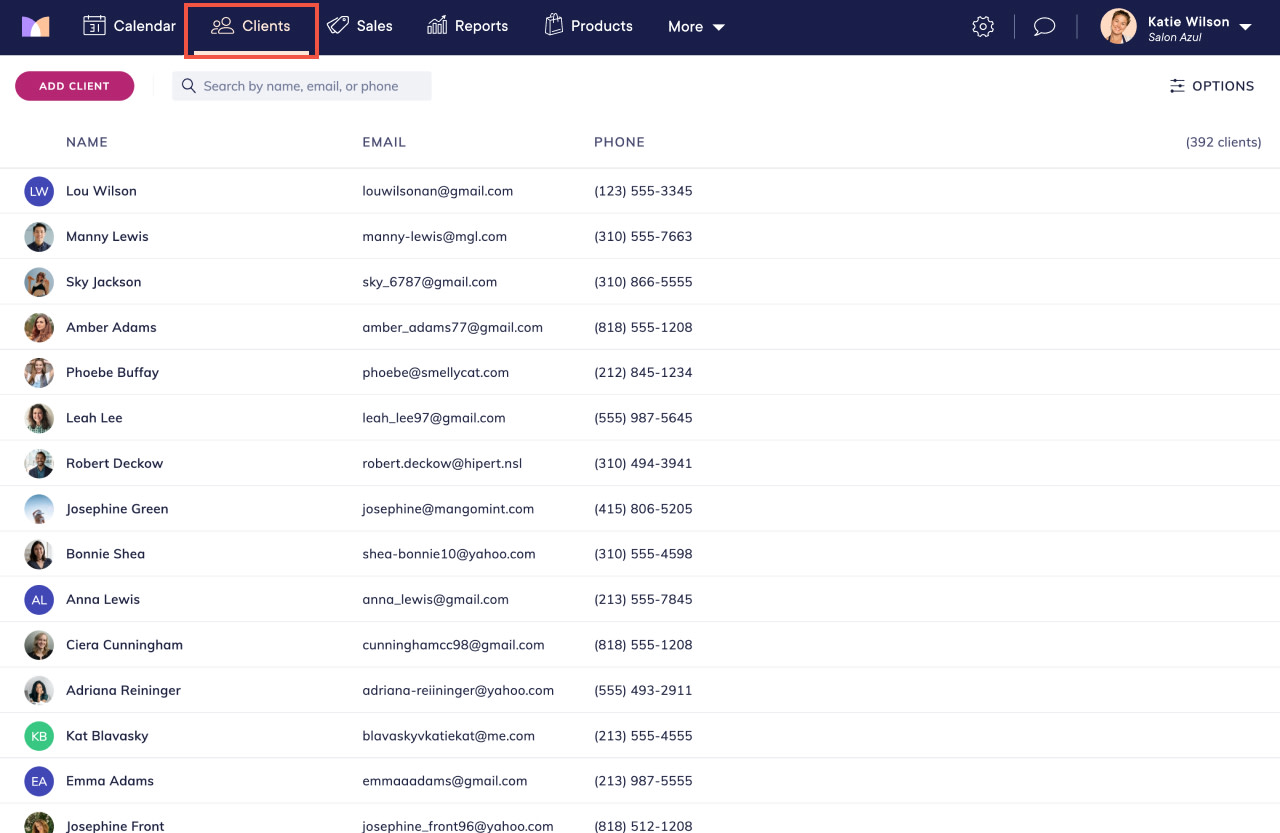 Clients List - Overview | Mangomint Learning Center | Help & Documentation