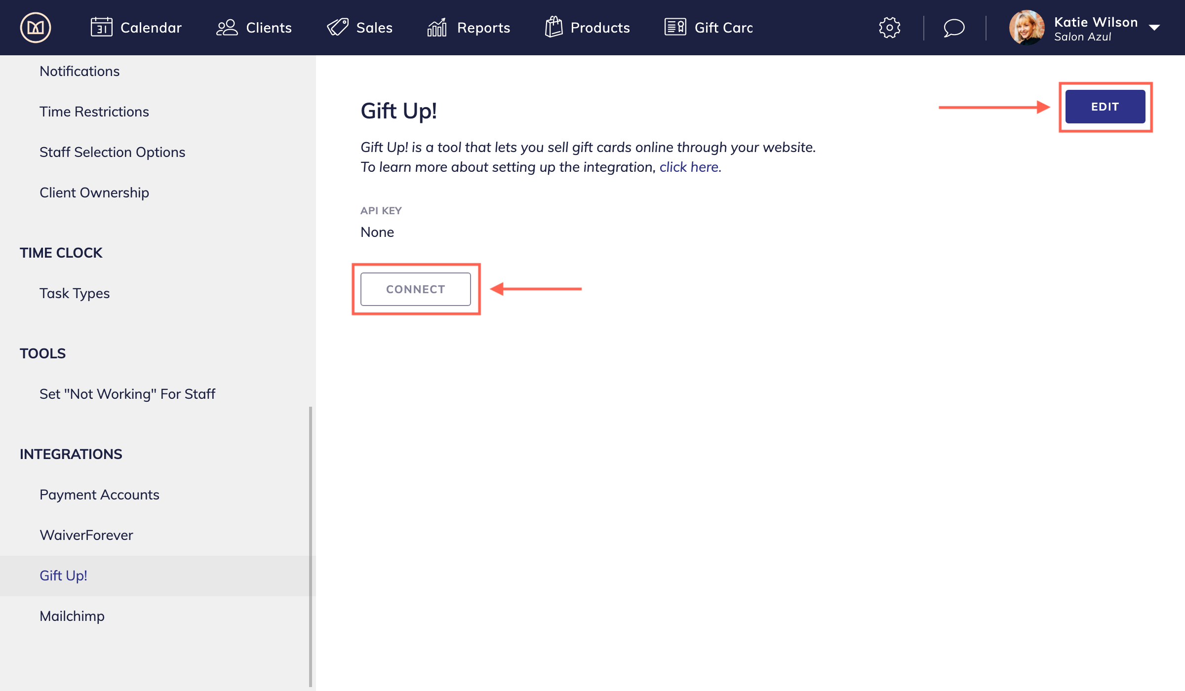 Set Up the Gift Up! Integration | Mangomint