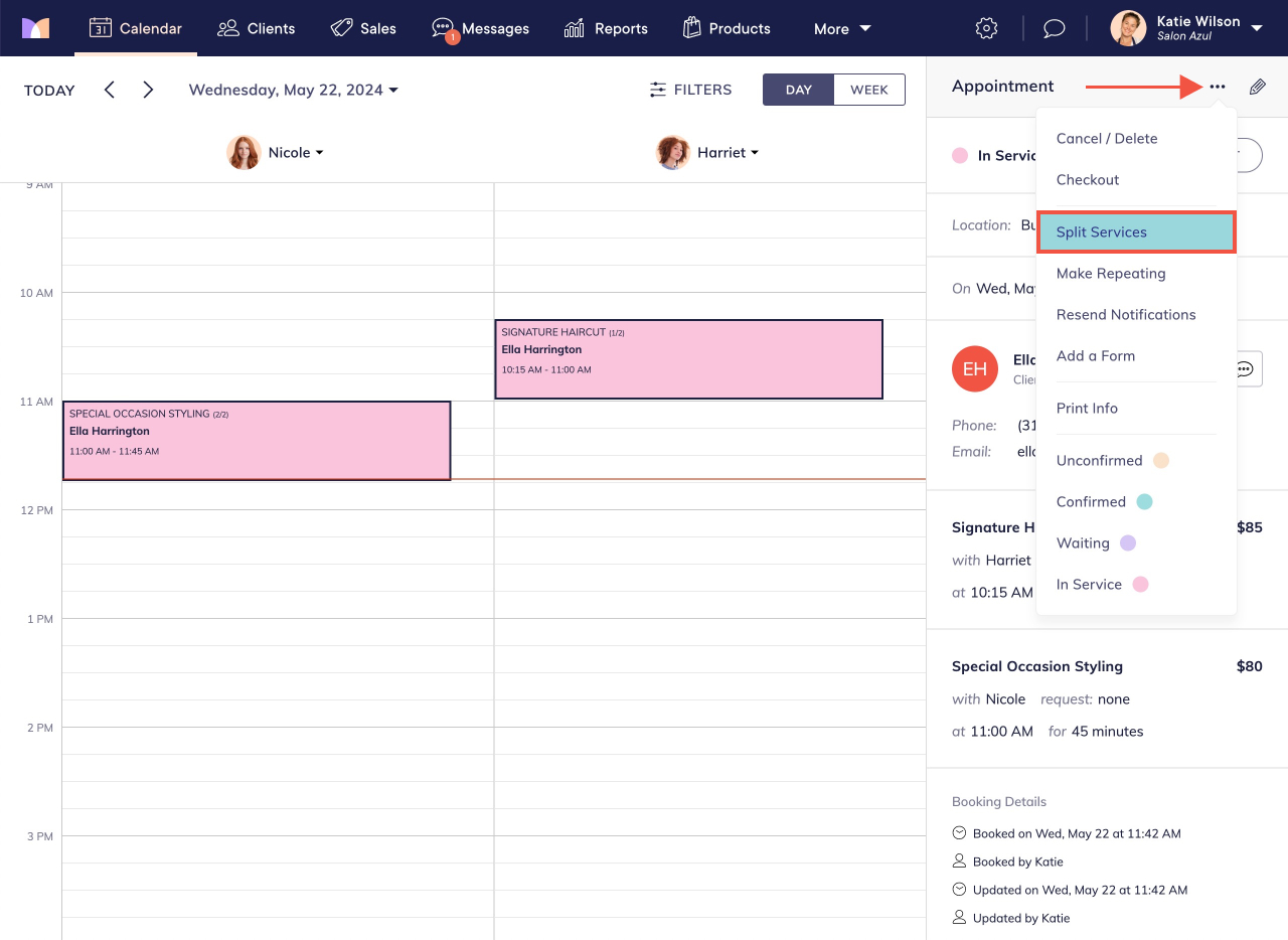 Split Services into Separate Checkouts | Mangomint Salon and Spa Software